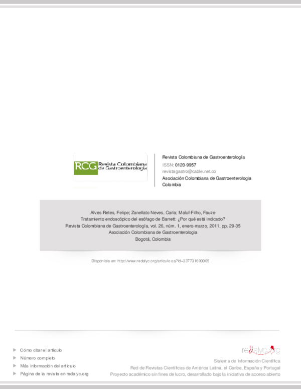 (PDF) Tratamiento endoscópico del esófago de Barrett: ¿Por qué está ...