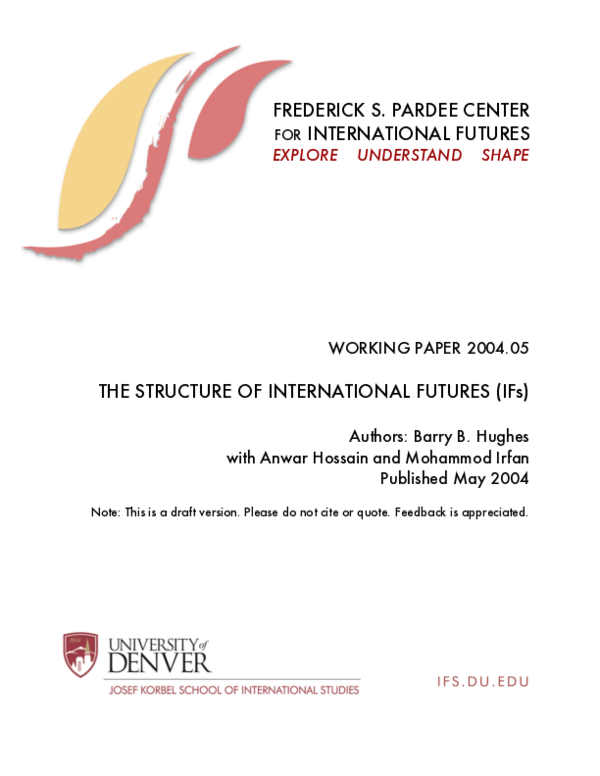 (PDF) THE STRUCTURE OF INTERNATIONAL FUTURES (IFs)