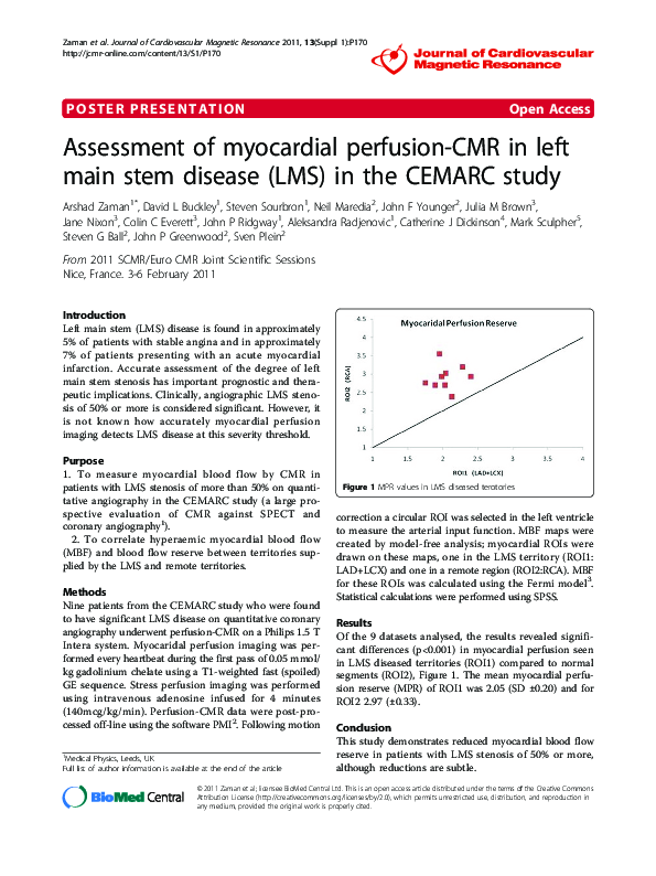 (PDF) Assessment of myocardial perfusion-CMR in left main stem disease ...