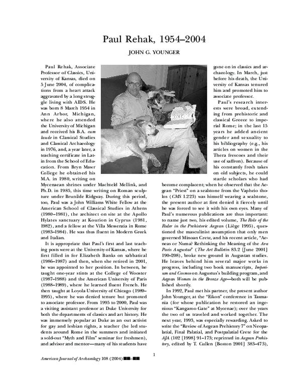 (PDF) Paul Rehak, 1954–2004