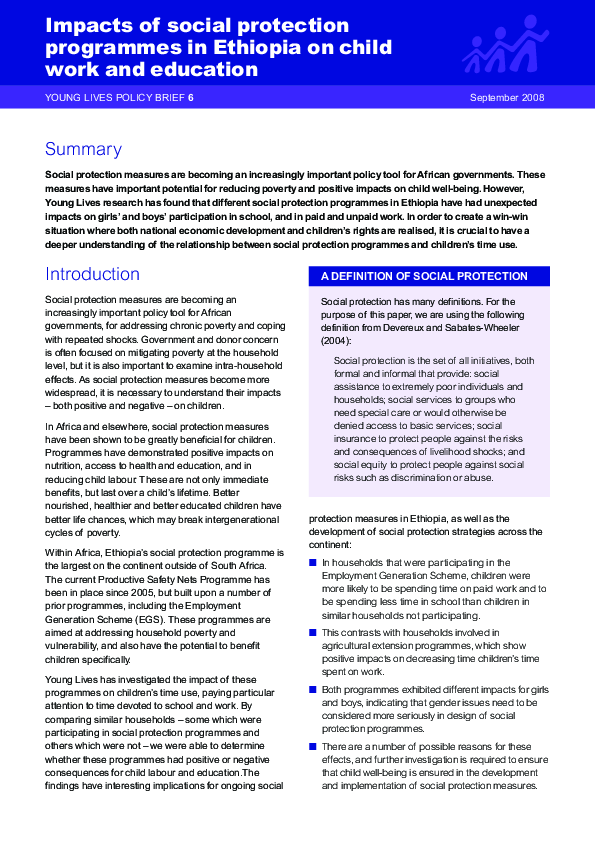 (PDF) Young Lives Policy Brief 6. Impacts of social protection ...
