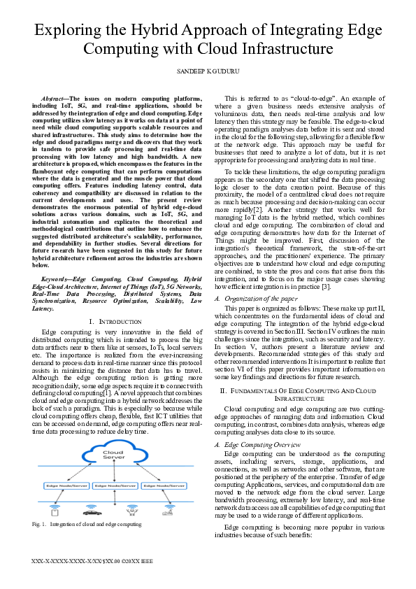 (PDF) Exploring the Hybrid Approach of Integrating Edge Computing with Cloud Infrastructure