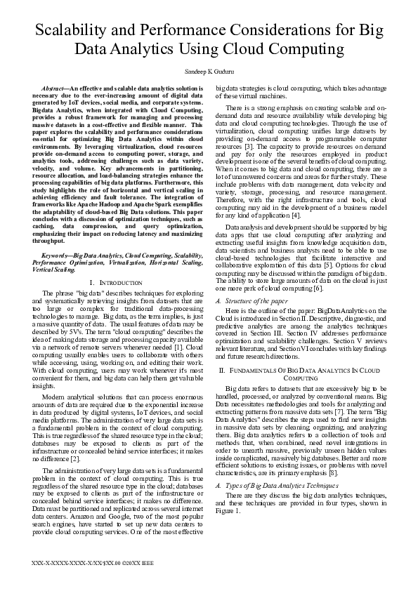 (PDF) Scalability and Performance Considerations for Big Data Analytics Using Cloud Computing