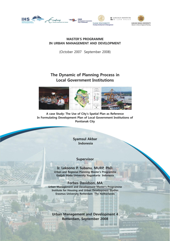 (PDF) The Dynamic of Planning Process in Local Government Institutions ...
