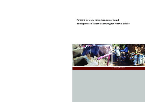 (PDF) Partners for dairy value chain research and development in ...