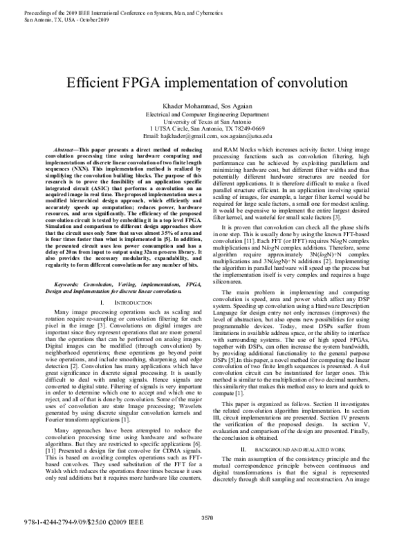 (PDF) Efficient FPGA implementation of convolution (PDF) Efficient FPGA implementation of convolution