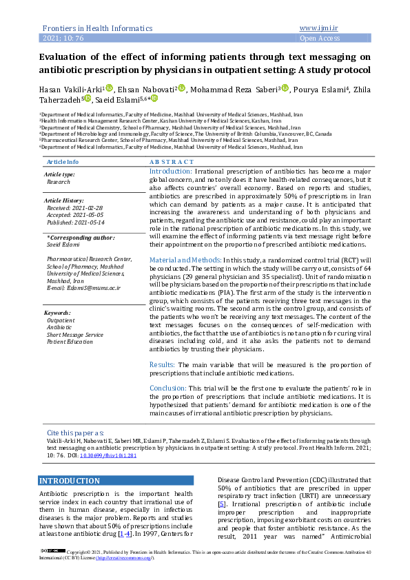 (PDF) Evaluation of the effect of informing patients through text ...