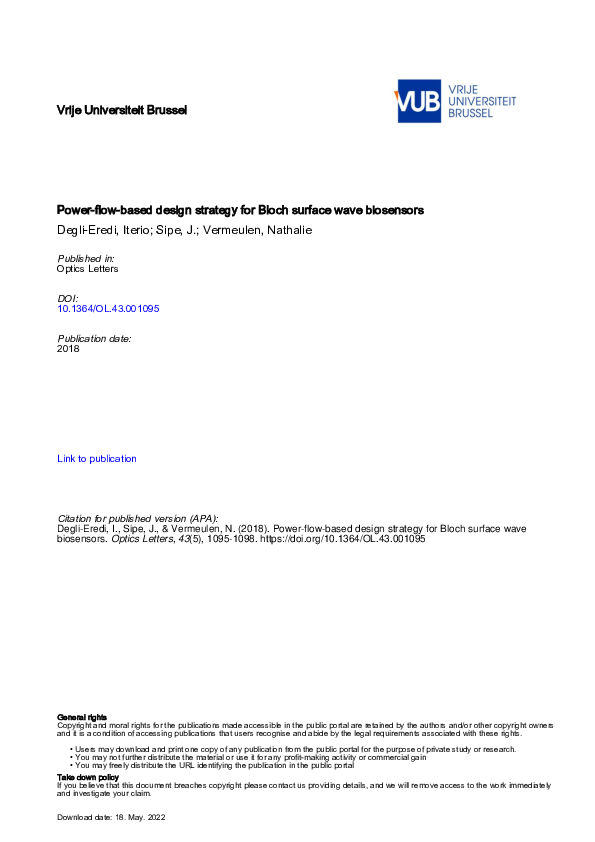 (PDF) Power-flow-based design strategy for Bloch surface wave biosensors