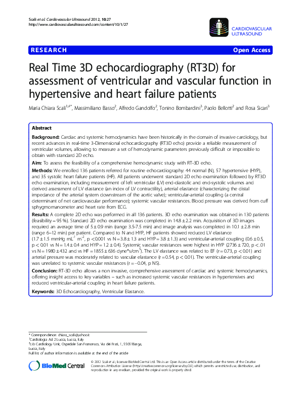 (PDF) Real Time 3D echocardiography (RT3D) for assessment of ...