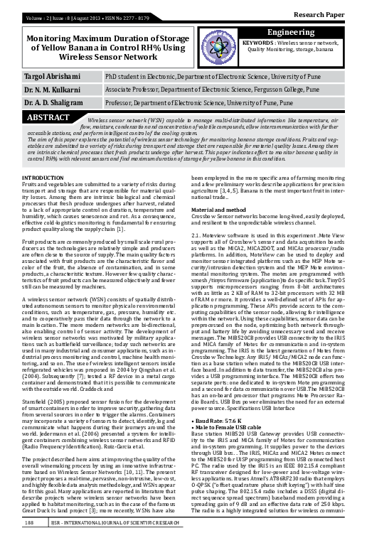(PDF) Monitoring Maximum Duration of Storage of Yellow Banana in ...