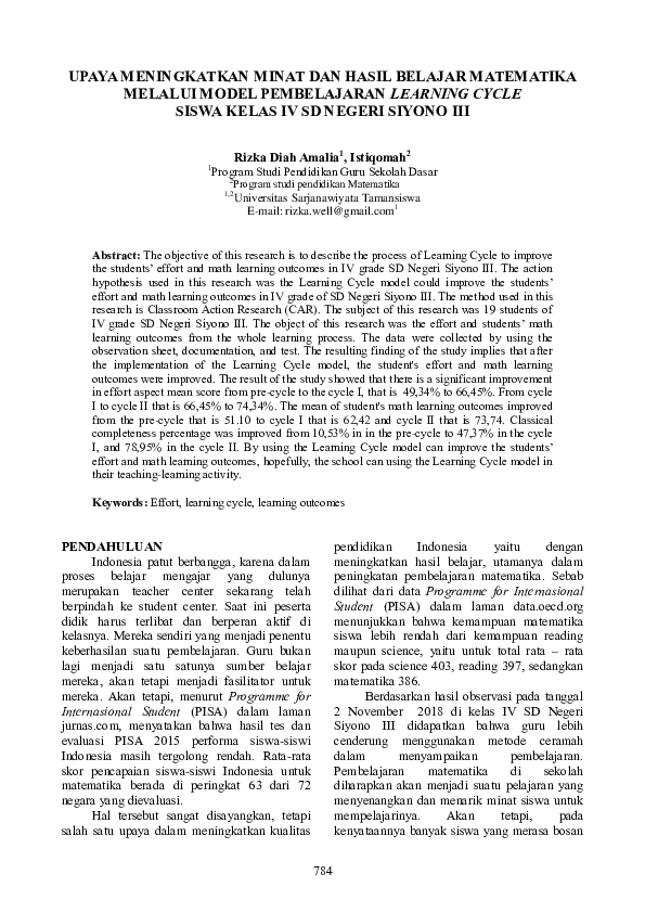 (PDF) Upaya Meningkatkan Minat Dan Hasil Belajar Matematika Melalui Model Pembelajaran Learning ...