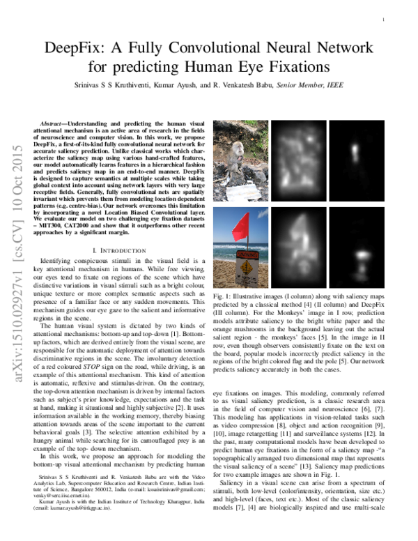 (PDF) DeepFix: A Fully Convolutional Neural Network for Predicting Human Eye Fixations