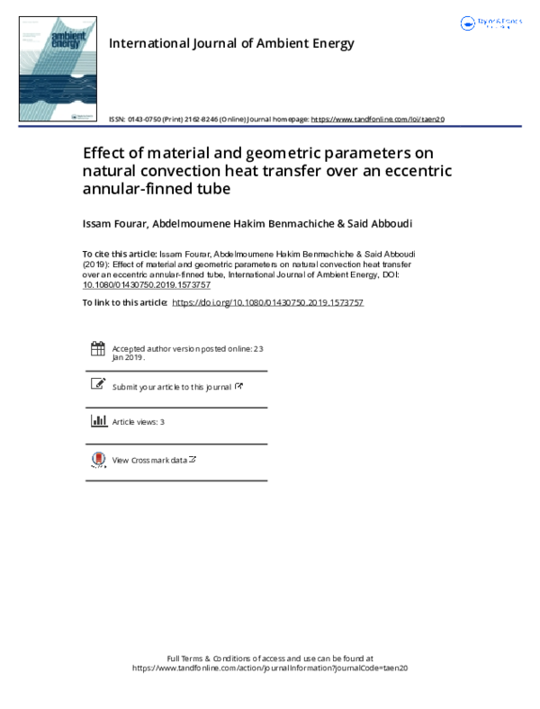 (PDF) Effect of material and geometric parameters on natural convection ...