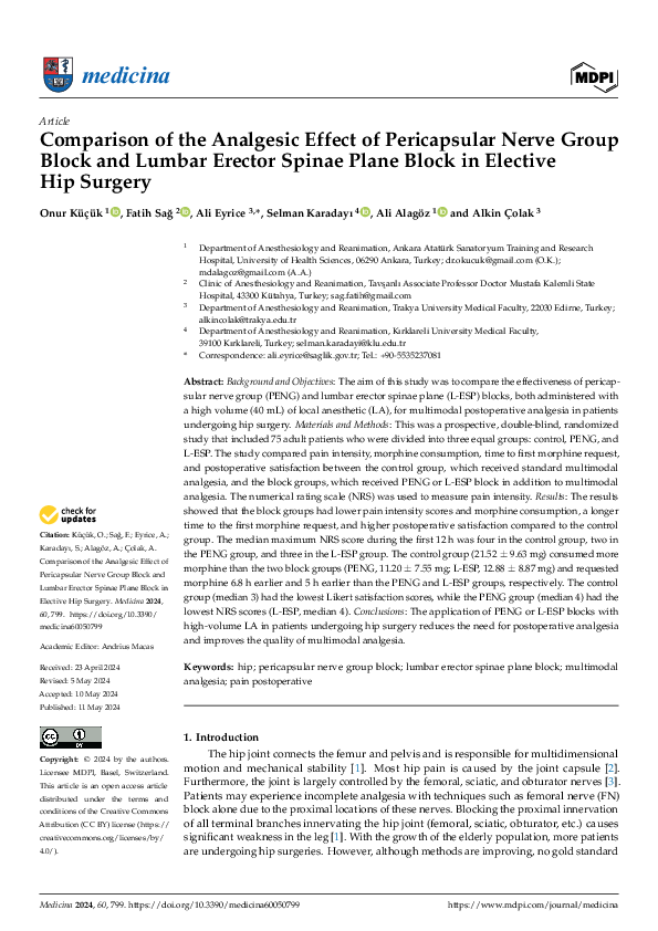 (PDF) Comparison of the Analgesic Effect of Pericapsular Nerve Group ...