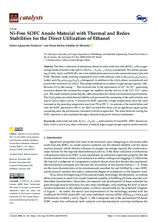 (PDF) Ni-Free SOFC Anode Material with Thermal and Redox Stabilities ...