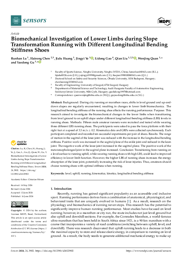 (PDF) Biomechanical Investigation of Lower Limbs during Slope Transformation Running with ...