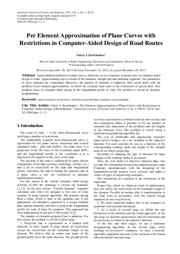 (PDF) The Evolution of Computer-Aided Road Design Systems