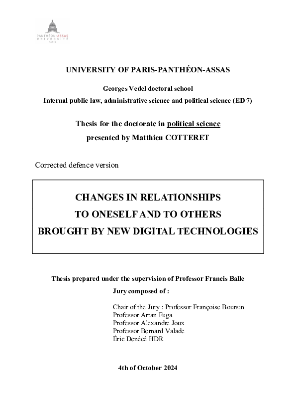 (PDF) Thèse M. Cotteret thesis english version defense's modified a bit 17 Februrary