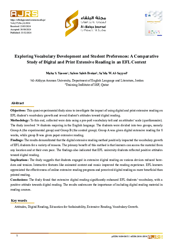 (PDF) Exploring Vocabulary Development and Student Preferences: A ...