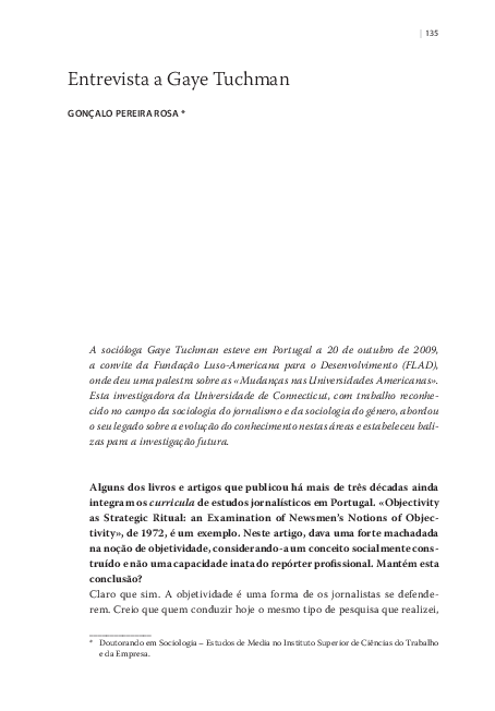 (PDF) Entrevista a Gaye Tuchman