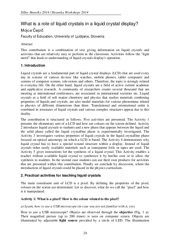 (PDF) What is a role of liquid crystals in a liquid crystal display