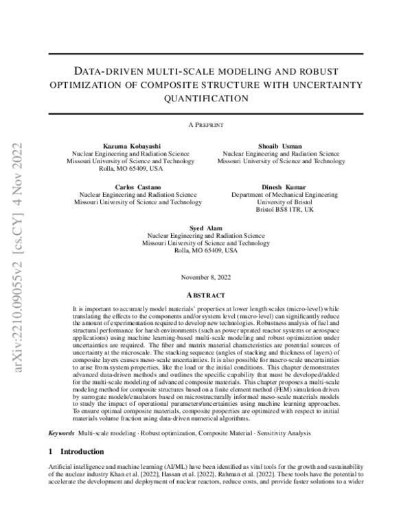 (PDF) Data-driven multi-scale modeling and robust optimization of composite structure with ...