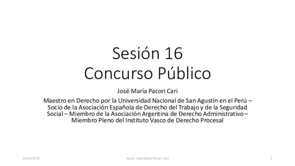 (PDF) SESIÓN CONCURSO PÚBLICO - DIAPOSITIVAS - AUTOR JOSÉ MARÍA PACORI CARI