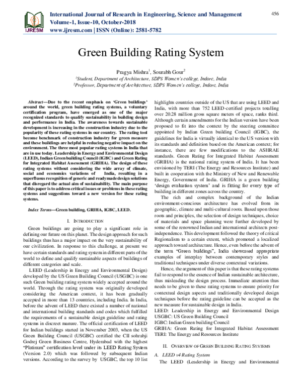 (PDF) Green Building Rating System
