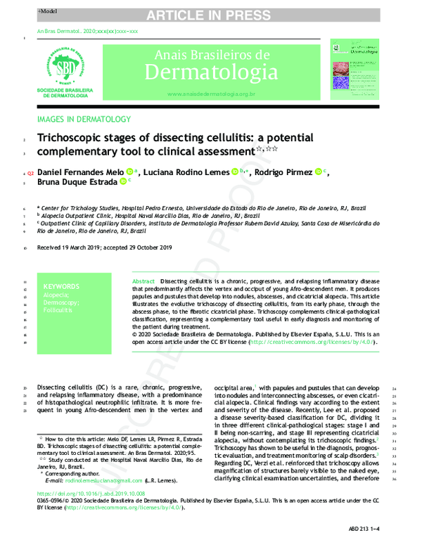 (PDF) Trichoscopic stages of dissecting cellulitis: a potential ...