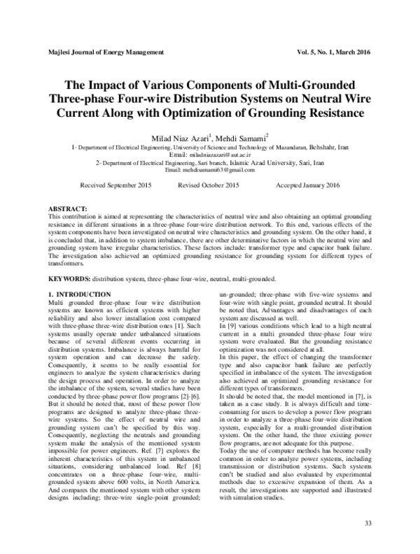 (PDF) The Impact of Various Components of Multi-Grounded Three-phase ...