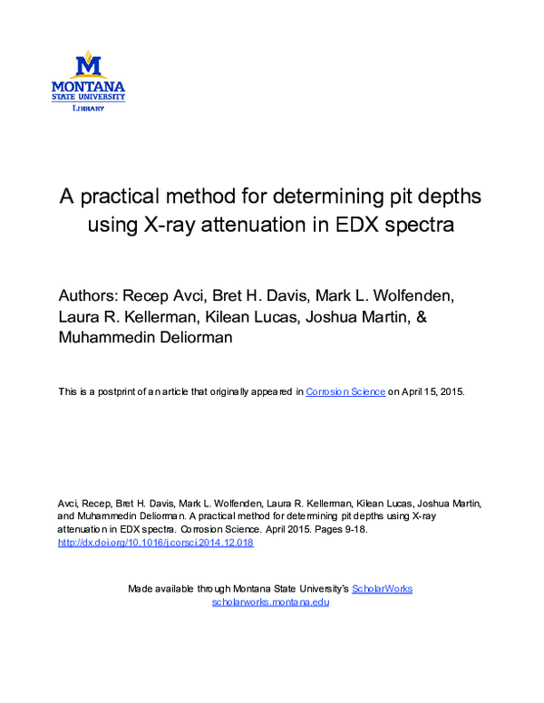 (PDF) A practical method for determining pit depths using X-ray ...