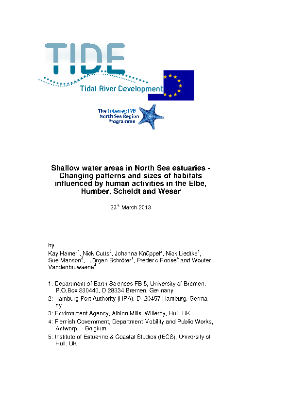 (PDF) Shallow water areas in North Sea estuaries - Changing patterns ...