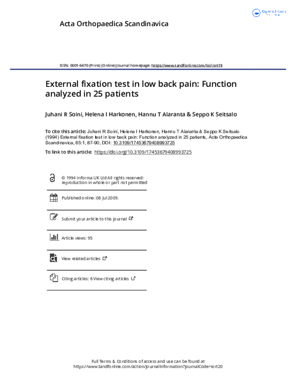 (PDF) External fixation test in low back pain: Function analyzed in 25 ...