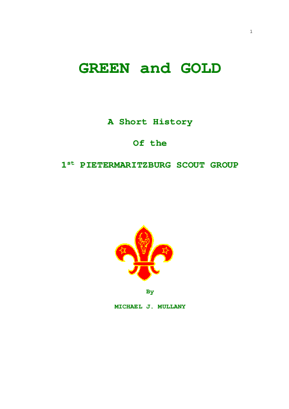 (PDF) Green & Gold: A Short History of the 1st Pietermaritzburg Scout ...