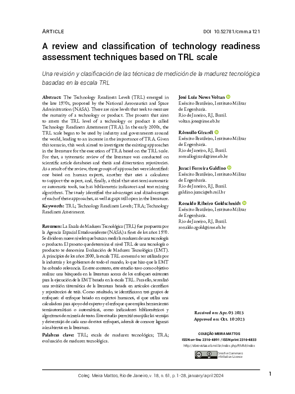 (PDF) A review and classification of technology readiness assessment ...