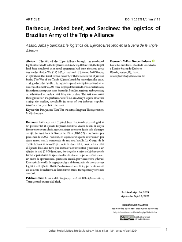 (PDF) Barbecue, Jerked beef, and Sardines: the logistics of Brazilian ...