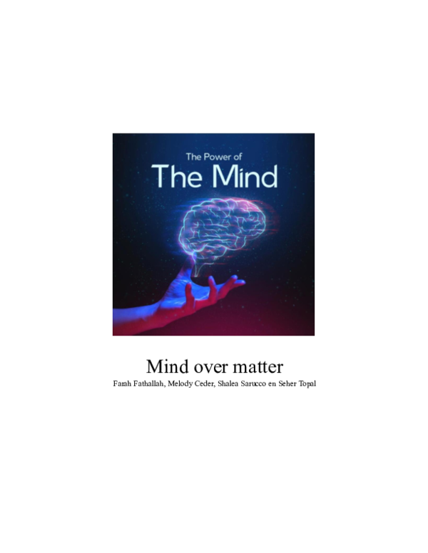 (PDF) Mind over matter