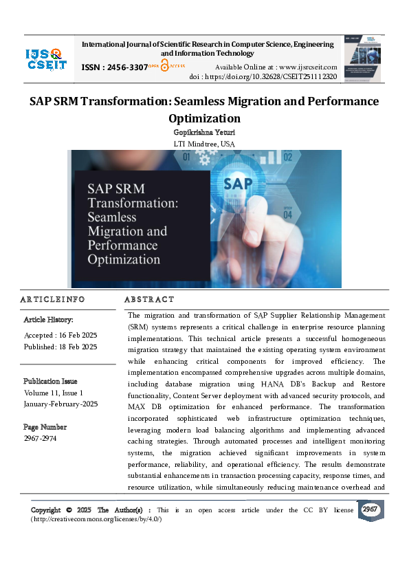 (PDF) SAP SRM Transformation: Seamless Migration and Performance Optimization