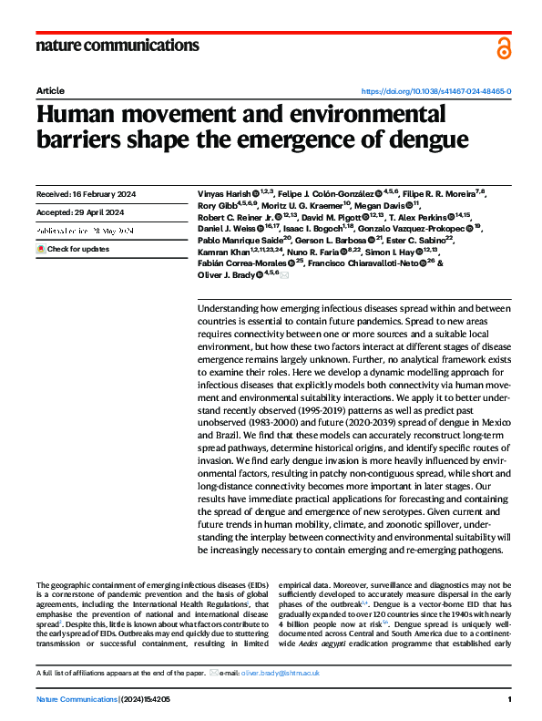 (PDF) Human movement and environmental barriers shape the emergence of ...