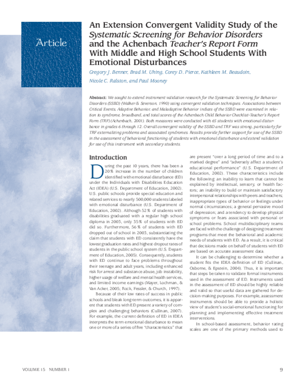 (PDF) An Extension Convergent Validity Study of the" Systematic ...