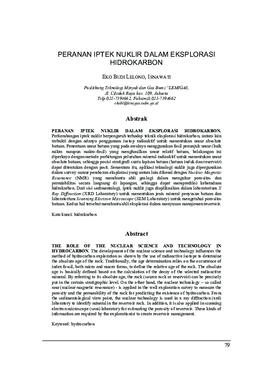 (PDF) Peranan Iptek Nuklir Dalam Eksplorasi Hidrokarbon