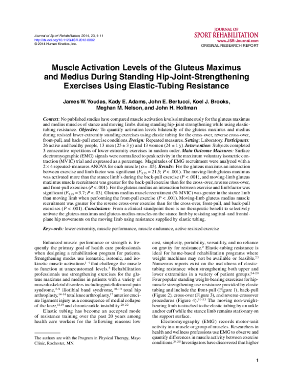 (PDF) Muscle Activation Levels of the Gluteus Maximus and Medius During ...