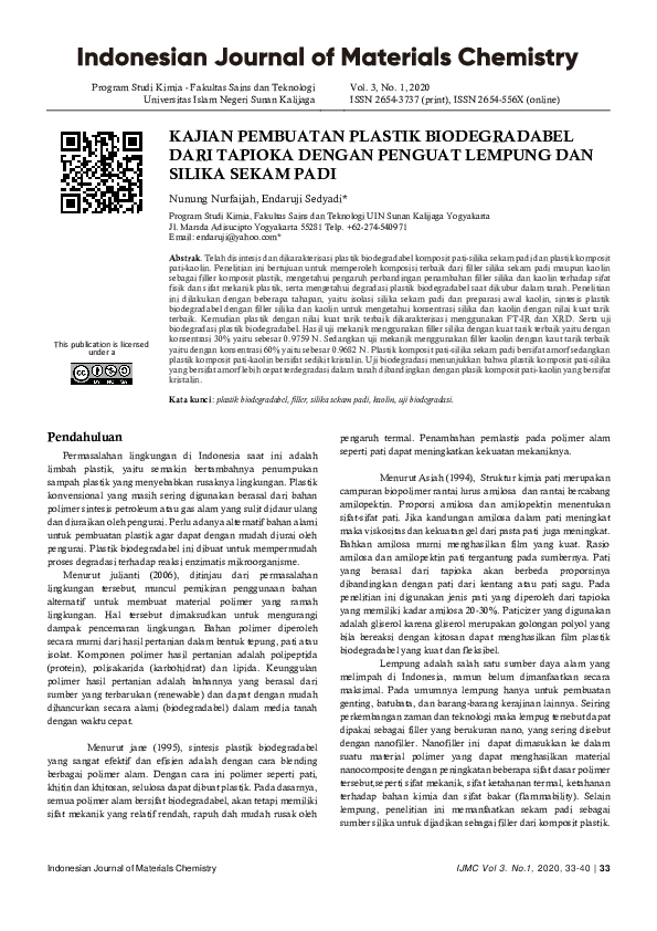 (PDF) Kajian Pembuatan Plastik Biodegradabel Dari Tapioka Dengan ...