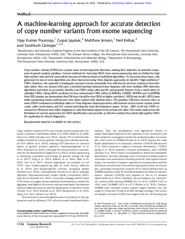 (PDF) Detection of Clinically Relevant Copy Number Variants with Whole-Exome Sequencing