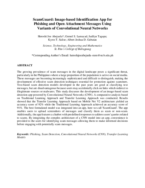 (PDF) ScamGuard: Image-based Identification App for Phishing and Open Attachment Messages Using ...