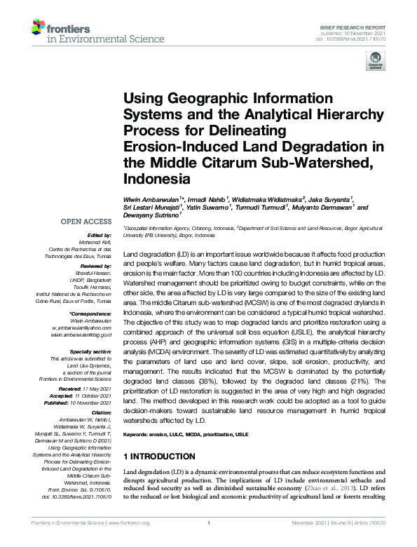 (PDF) Using Geographic Information Systems and the Analytical Hierarchy Process for Delineating ...