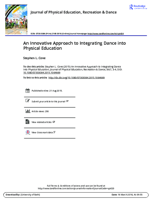 (PDF) An Innovative Approach to Integrating Dance into Physical Education