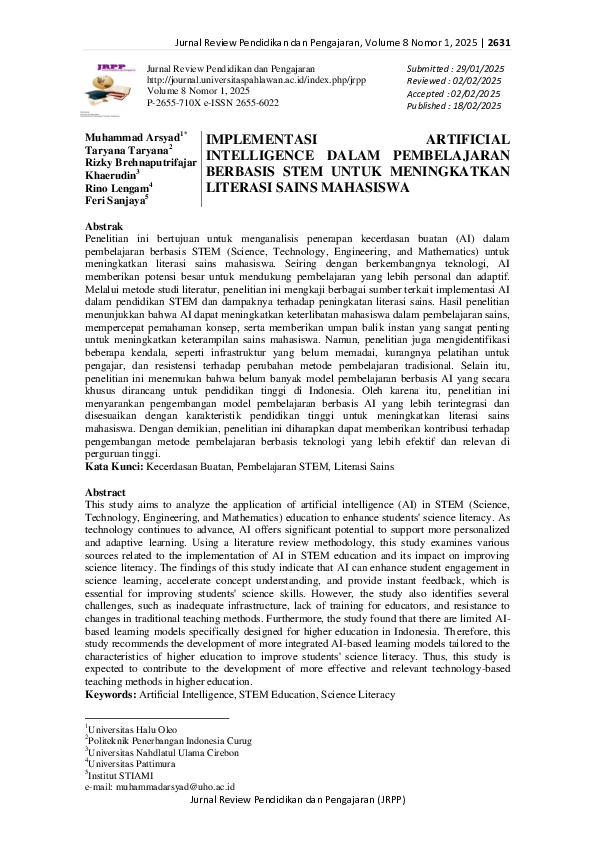 (PDF) Implementasi Artificial Intelegence dalam Pembelajaran Berbasis ...