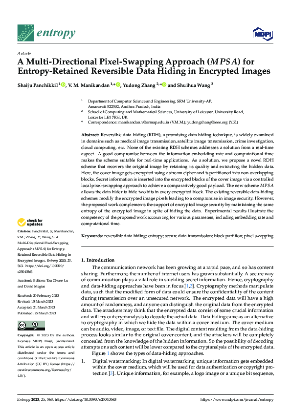 (PDF) A Multi-Directional Pixel-Swapping Approach (MPSA) for Entropy-Retained Reversible Data ...