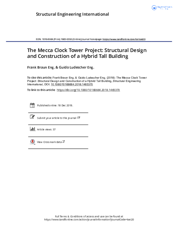 (PDF) The Mecca Clock Tower Project: Structural Design and Construction ...